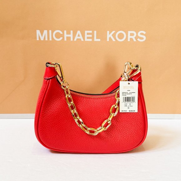 Michael Kors | Bags | Michael Kors Cora Mini Zip Pouchette Shoulder ...